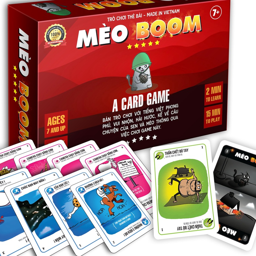 Board game-Mèo Boom-Mèo Oẳng kittens- Foxi-trò chơi gia đình-bạn bè-hấp ...