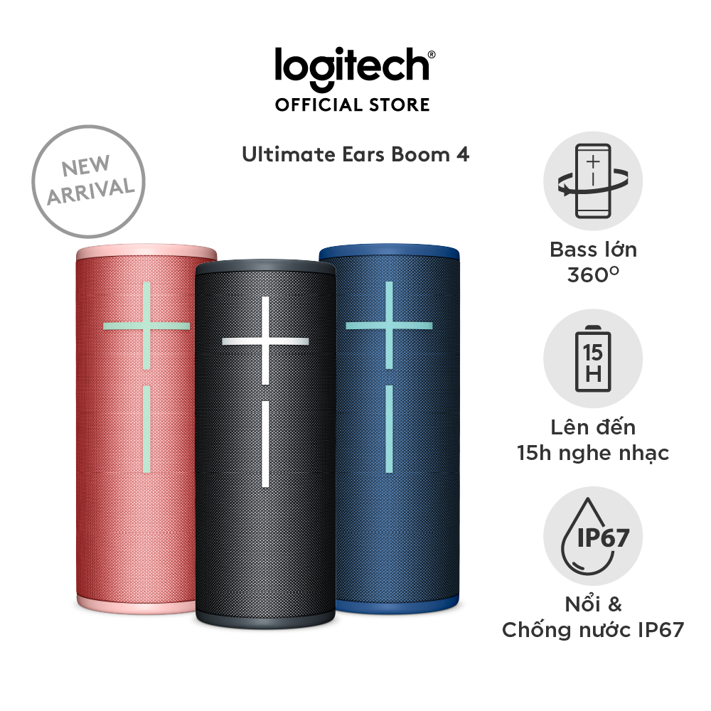 Loa Bluetooth di động Ultimate Ears Boom 4 - Bass lớn 360o, Chắc chắn ...