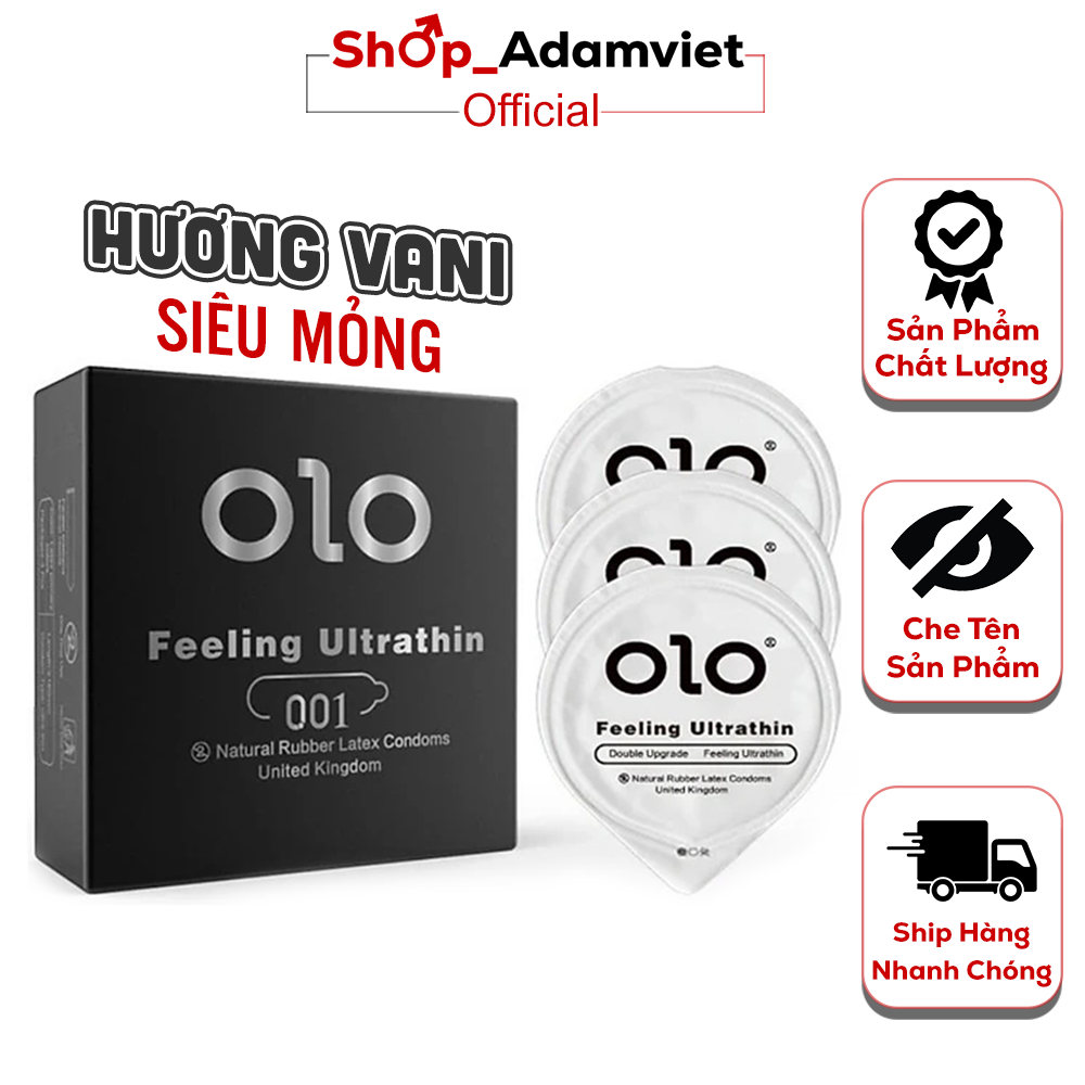 Bao Cao Su Olo Feeling Ultra Thin, Bcs Siêu Mỏng 0.01mm, Nhiều Gel, Hương Vani (Hộp 3C) | Shopee ...