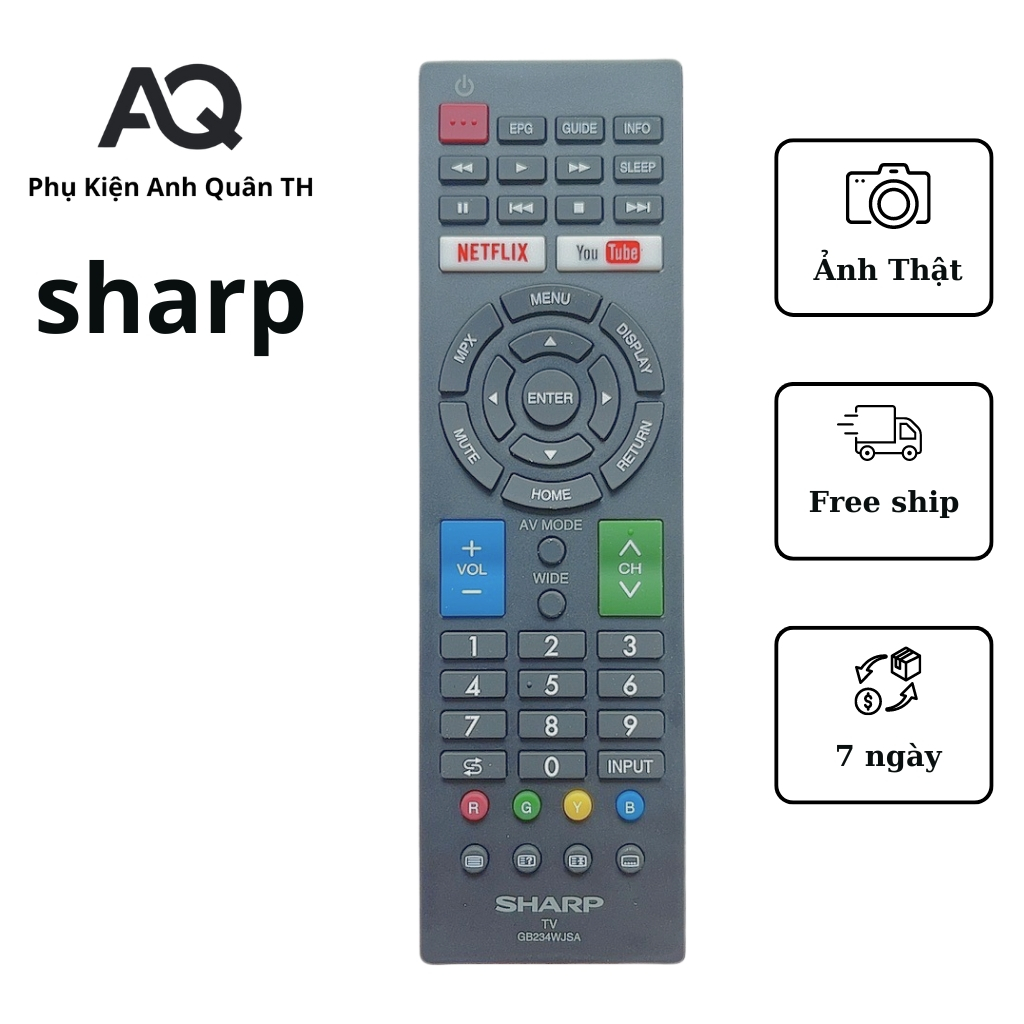 ( Chính Hãng ) Remote Điều khiển tivi SHARP smart chính hãng theo tivi | Shopee Việt Nam