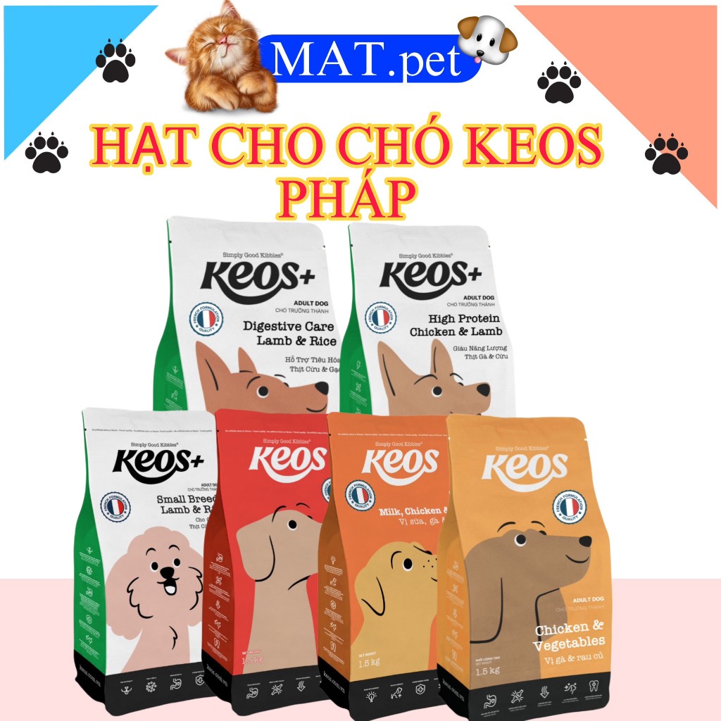 [1.5kg] Hạt thức ăn cho chó KEOS - Dành cho chó con và chó trưởng thành - Gói 1.5kg | Shopee ...