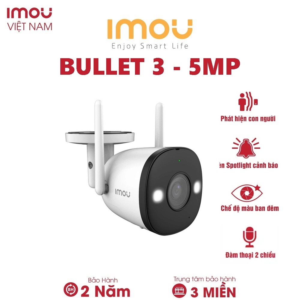 Camera Wifi IMOU BULLET 3 S3EP 3K 5MP, Full Color, Đàm Thoại 2 Chiều ...