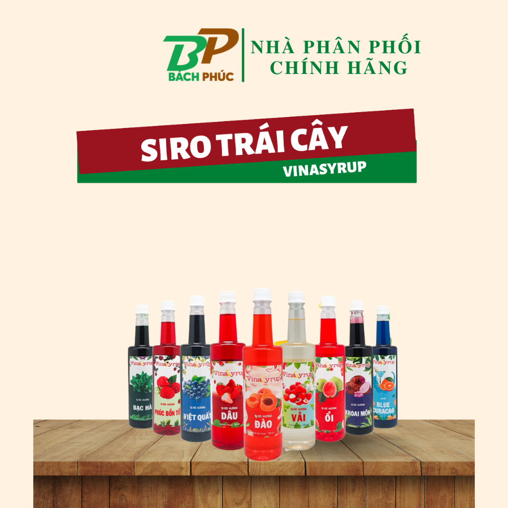 Siro Vina Syrup Chai 750ml Syrup Làm Trà Đào Trà Trái Cây Đủ Các Mùi Vị - Kho Pha Chế | Shopee ...
