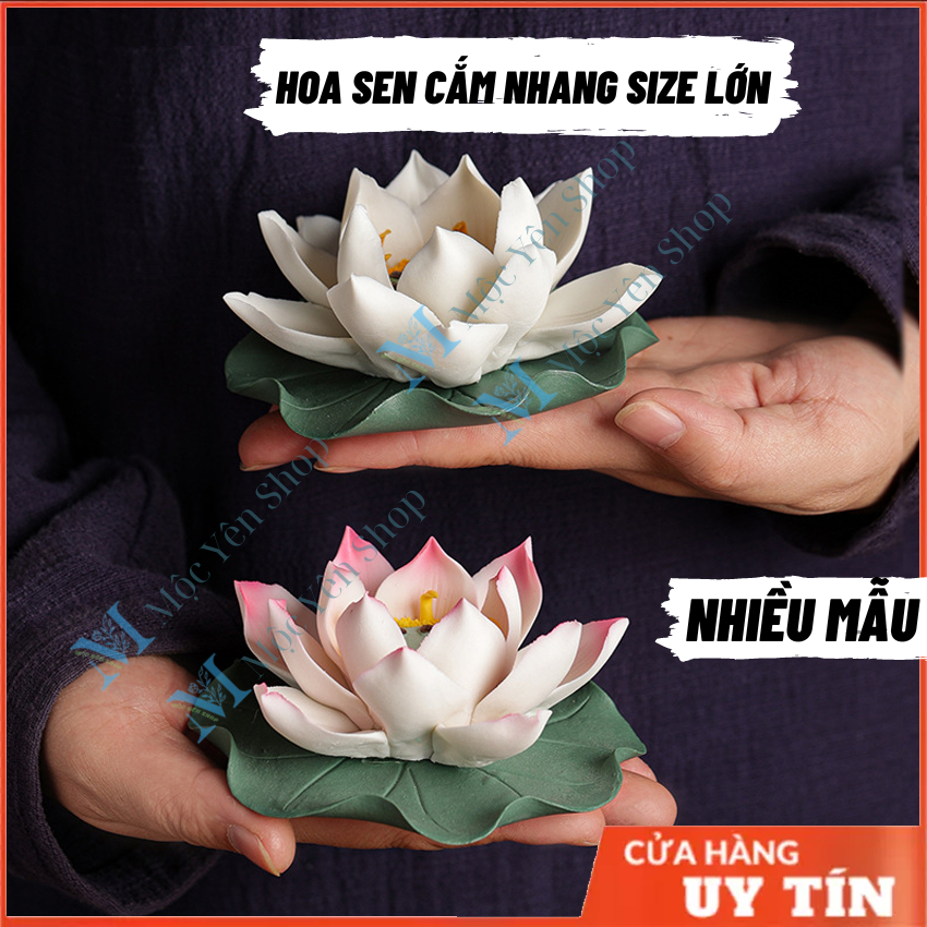 Hoa sen gốm sứ dùng cắm nhang, Đế cắm nhang hình bông hoa, phụ kiện ...