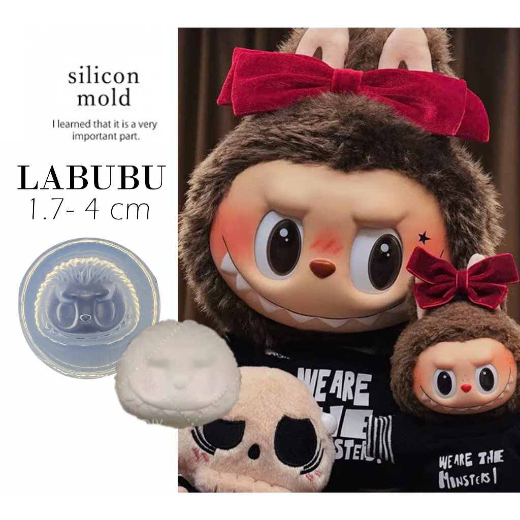 LABUBU Khuôn mặt quái vật Labubu nặn đất sét resin casting clay doll ...