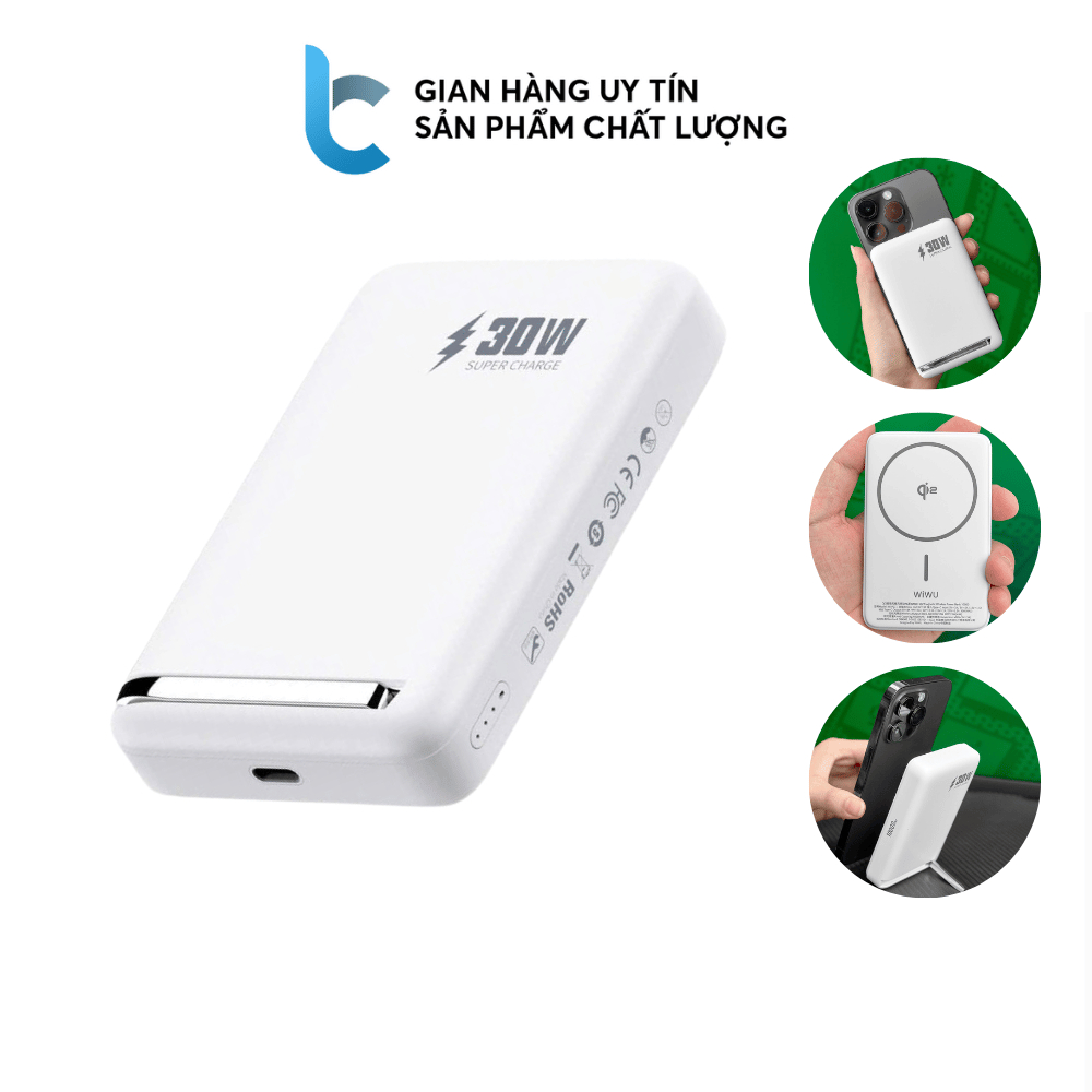 Sạc Dự Phòng Không Dây WIWU Qi2 30W Wi-P031 Chuẩn Sạc Nhanh 15W Không Dây, Dung Lượng 10.000mAh ...