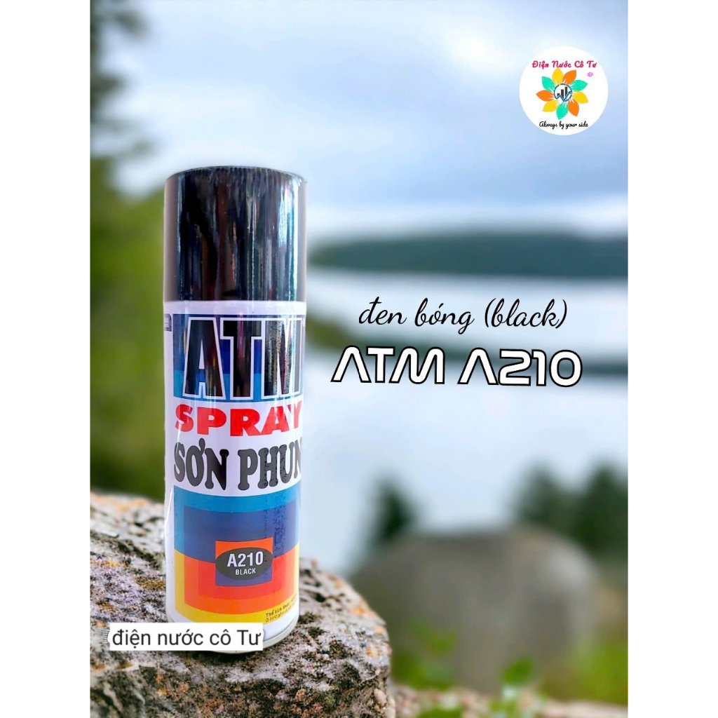 Sơn xịt màu đen, đen bóng A210 ATM Spray | Shopee Việt Nam