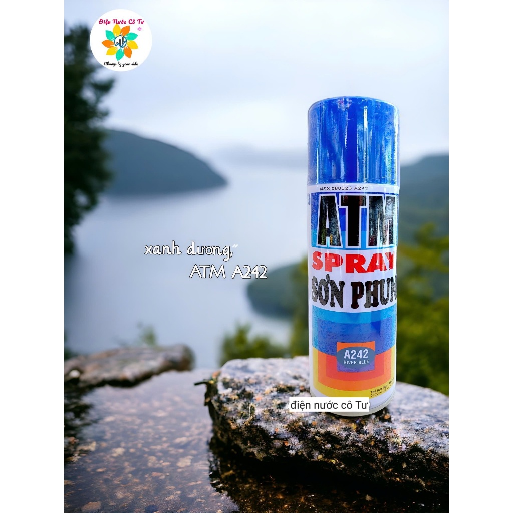 Bình phun sơn ATM màu Xanh Dương(River Blue) mã A242 | Shopee Việt Nam