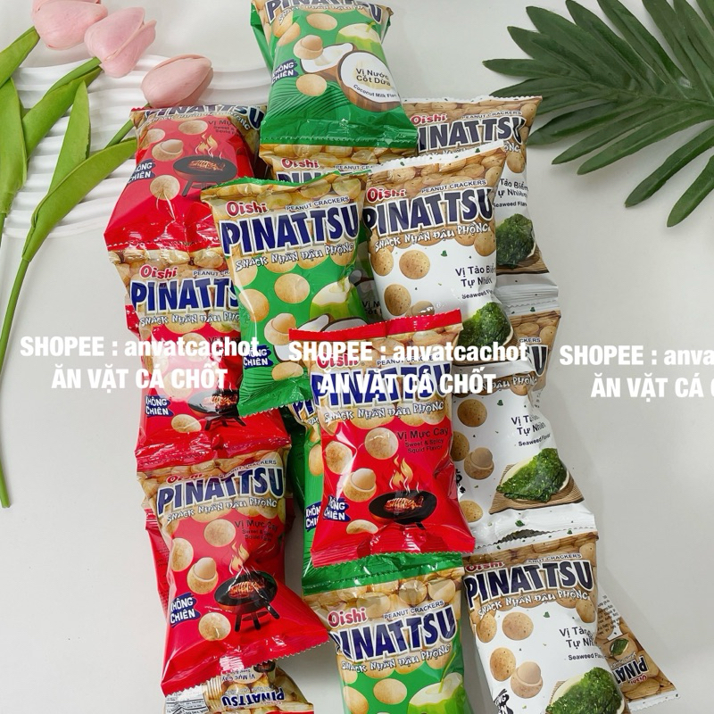 Snack nhân Đậu Phộng Pinatsu Oishi 3 Vị Cốt Dừa, Mực Cay,Tảo biển (gói ...