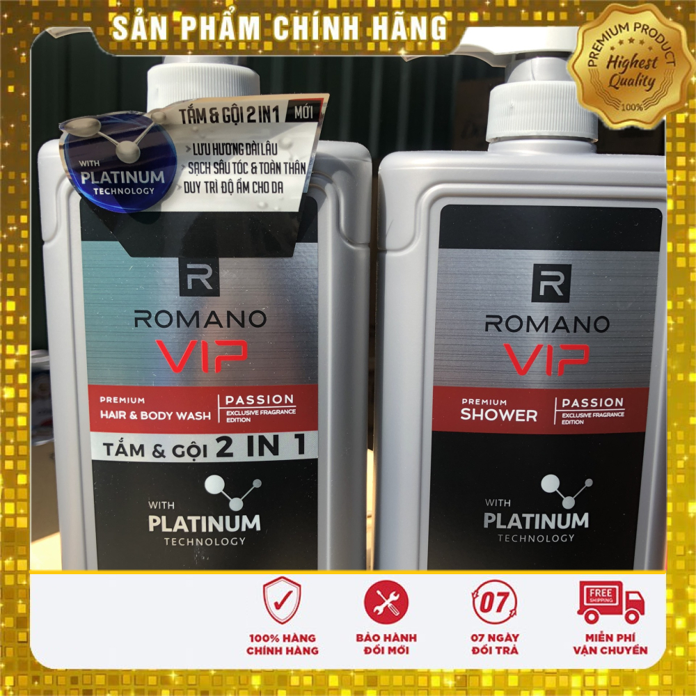 Sữa tắm, Tắm gội Romano VIP Passion 650g chính hãng | Shopee Việt Nam