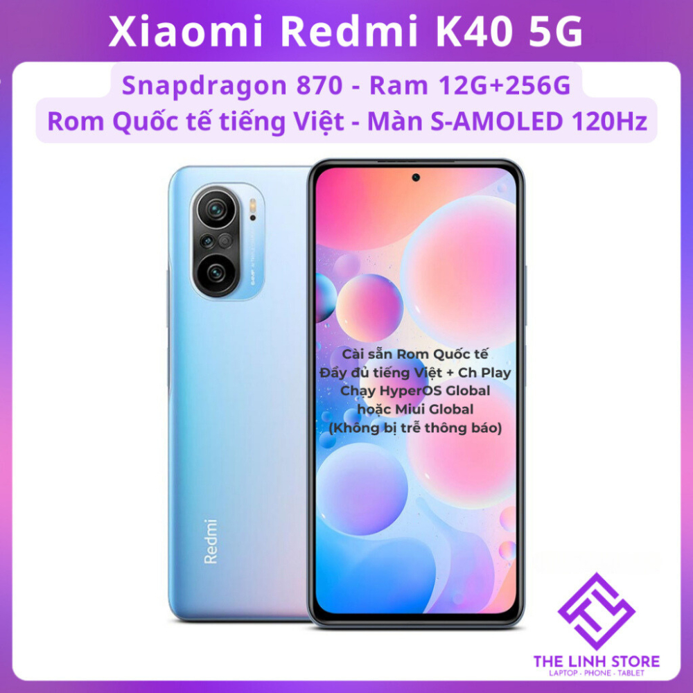 Điện thoại Xiaomi Redmi K40 Rom Quốc tế có tiếng Việt - Snapdragon 870 | Shopee Việt Nam