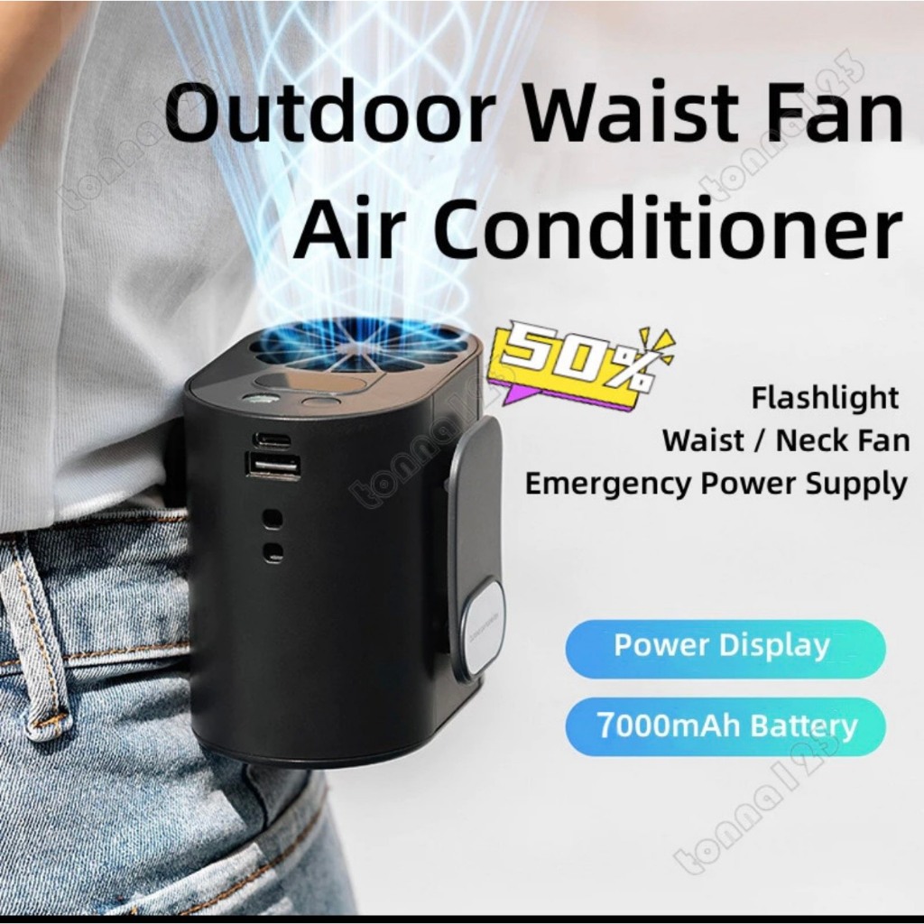 AH88 Quạt Đeo Thắt Lưng, Quạt Điều Hòa Motor 2 Phản Lực 3 Cấp Độ Gió ...