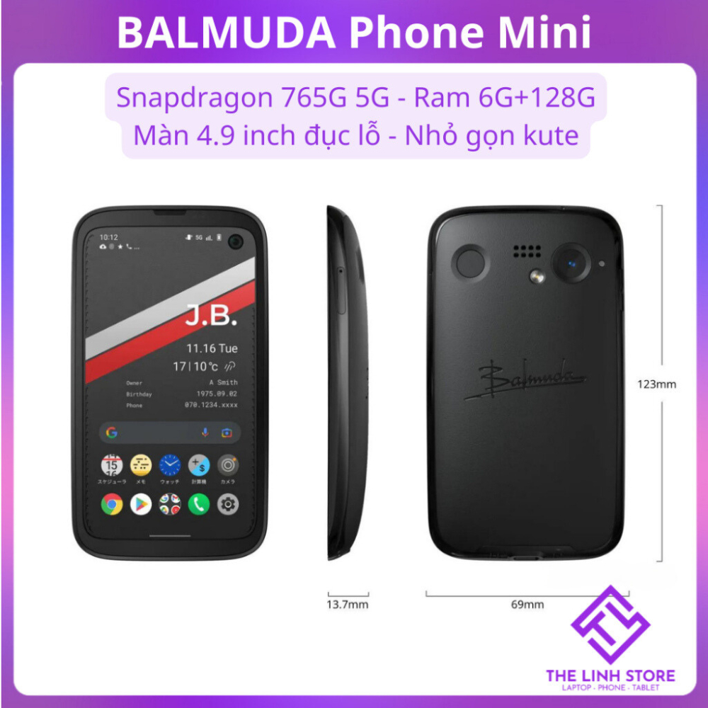 Điện thoại Balmuda Phone mini Ram 6G 128G - Snapdragon 765G 5G | Shopee Việt Nam