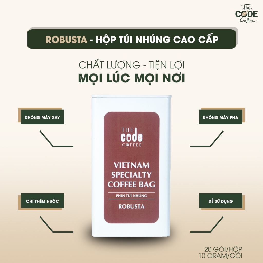 Hộp Quà Tặng 20 gói PHIN TÚI NHÚNG #TheCodeCoffee #PTN02H20 | Shopee Việt Nam