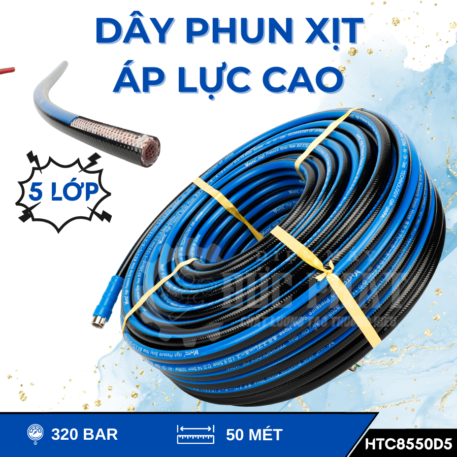 ỐNG,DÂY XỊT THUỐC SÂU 8.5MM,5LỚP,CUỘN 50M,320 BAR DÙNG PHUN THUỐC,DÂY XỊT RỬA XE ÁP LỰC CAO HIỆU ...