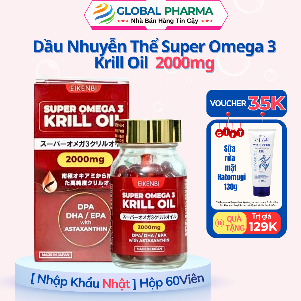 Viên Uống Dầu Nhuyễn Thể Super Omega 3 Krill Oil 2000mg Eikenbi Của Nhật Cải Thiện Sức Khoẻ ...