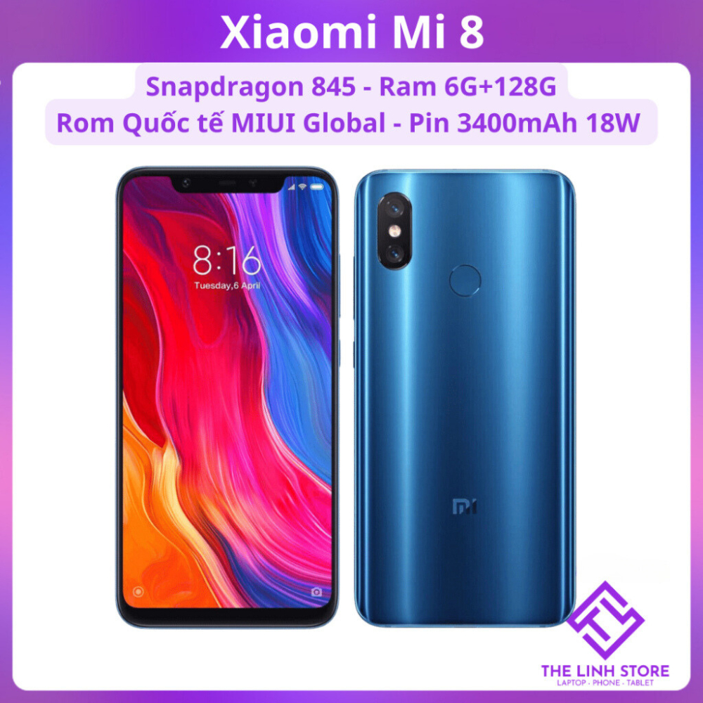 Điện thoại Xiaomi Mi 8 Rom quốc tế tiếng Việt - Snapdragon 845 Ram 6G 128G | Shopee Việt Nam