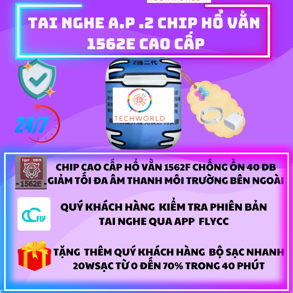 Tai Nghe Bluetooth TWS 2 Chip 1562E Âm Thanh Cực Đỉnh-Chống Ồn Chủ Động ...