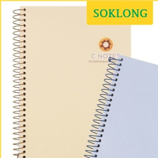 Vở note cornell B5 200 trang bìa nhựa lò xo đơn C Notes ruột dot và ...
