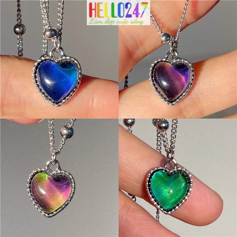 Dây chuyền trái tim đổi màu (12 màu) theo nhiệt độ HELLO247 Vòng cổ ...