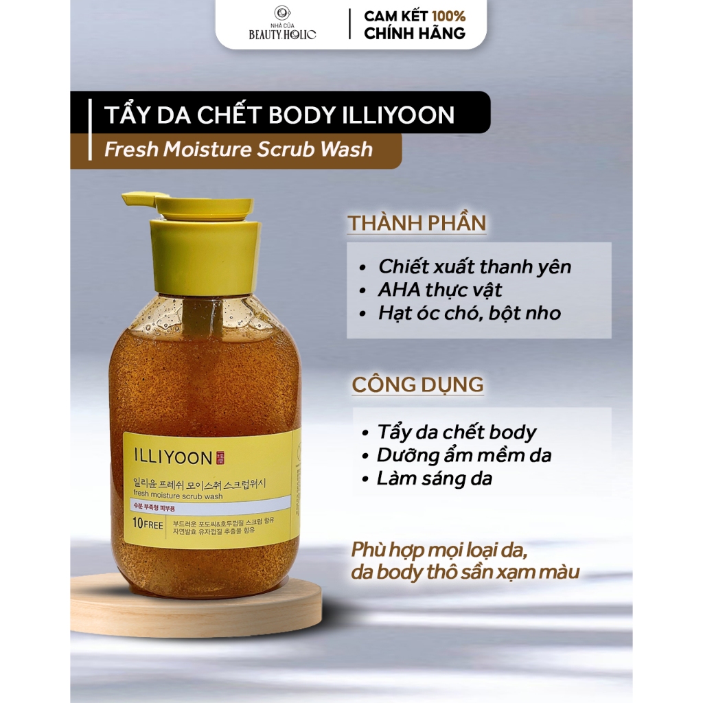 Tẩy da chết body ILLIYOON FRESH MOISTURE SCRUB WASH | Shopee Việt Nam