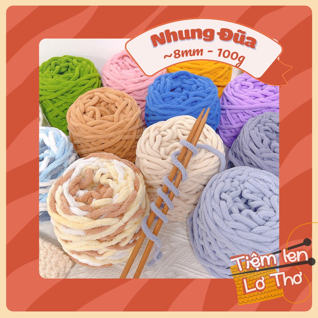 Len Nhung Đũa, Len bông sữa cuộn 100g | Shopee Việt Nam