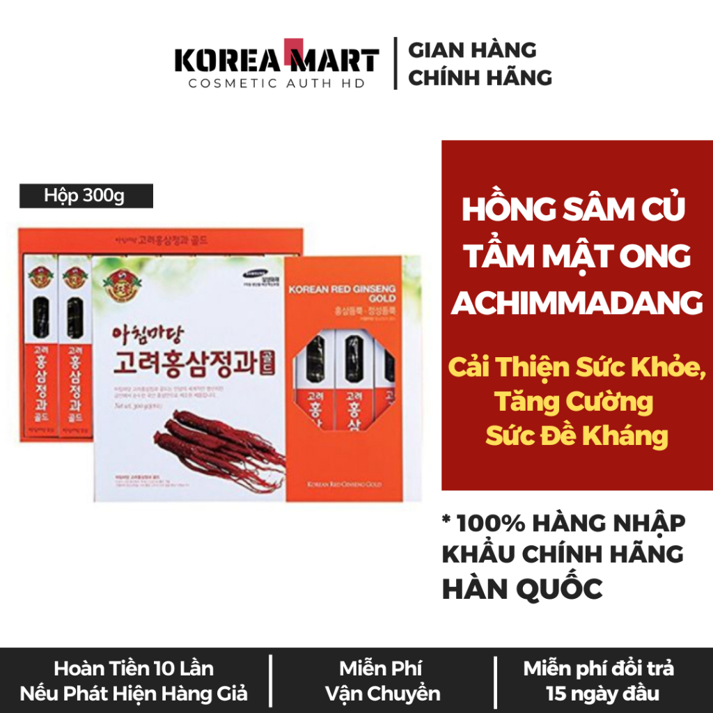 Hồng Sâm Tẩm Mật Ong Achimmadang - Sản Phẩm Chính Hãng, Hộp 300g (8 Củ) | Shopee Việt Nam