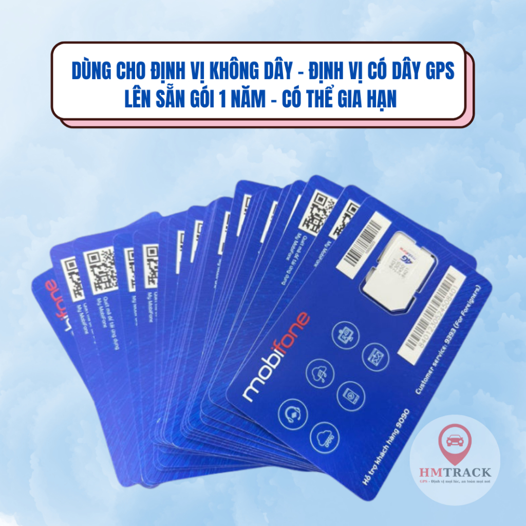 Sim mạng mobifone 4G gói 1 năm, gắn thiết bị định vị xe máy ô tô ...