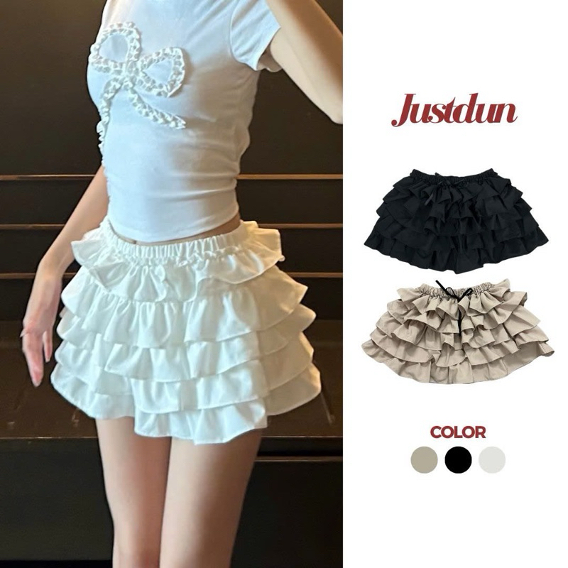 Chân váy 5 tầng nhún bèo tôn dáng vải dù Justdun CV56 | Shopee Việt Nam