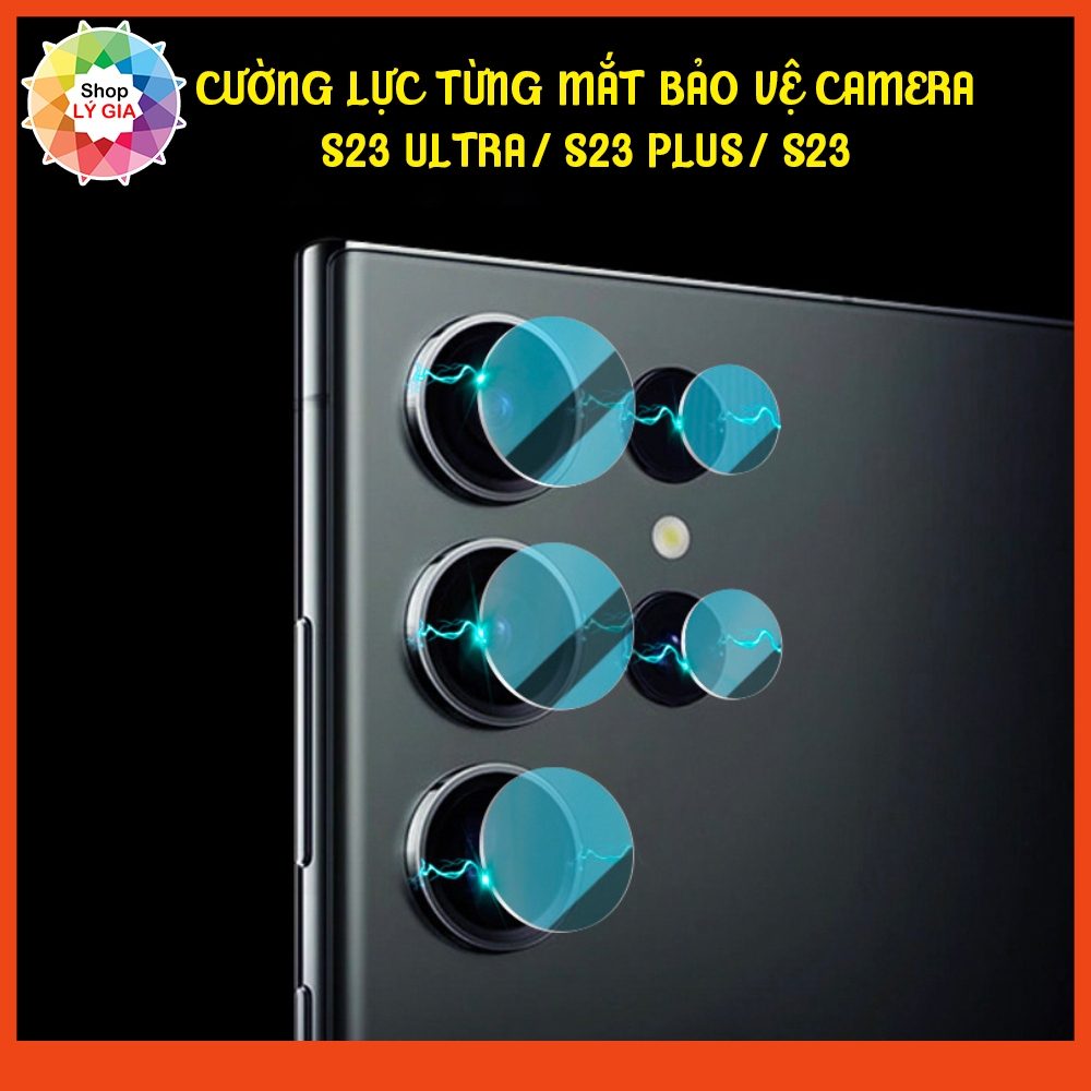 Kính cường lực tròn bảo vệ ống kính camera cho S24 Ultra/S24 FE/S23 Ultra / S23 Plus / S23 / S22 ...