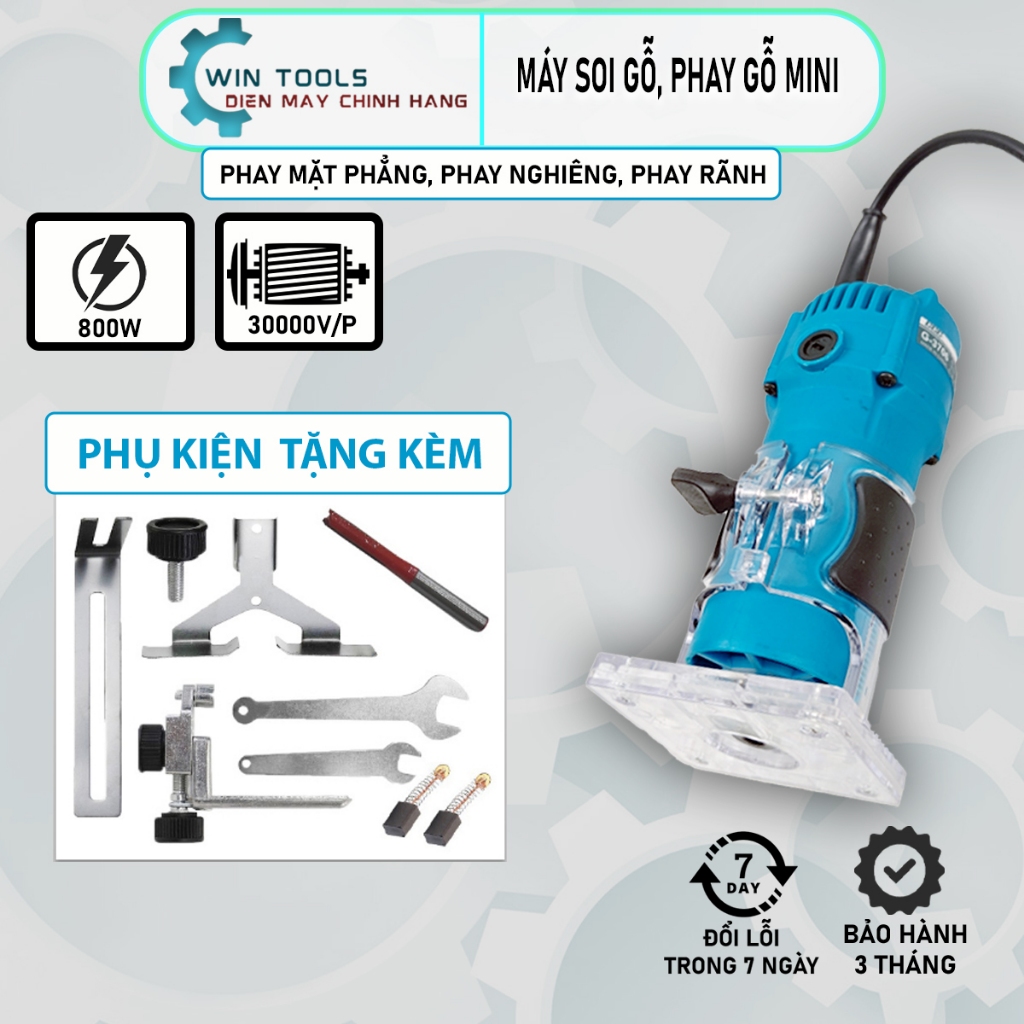 Máy phay gỗ, máy soi gỗ 3706, soi alu cầm tay mũi 1/4, công suất 800w ...
