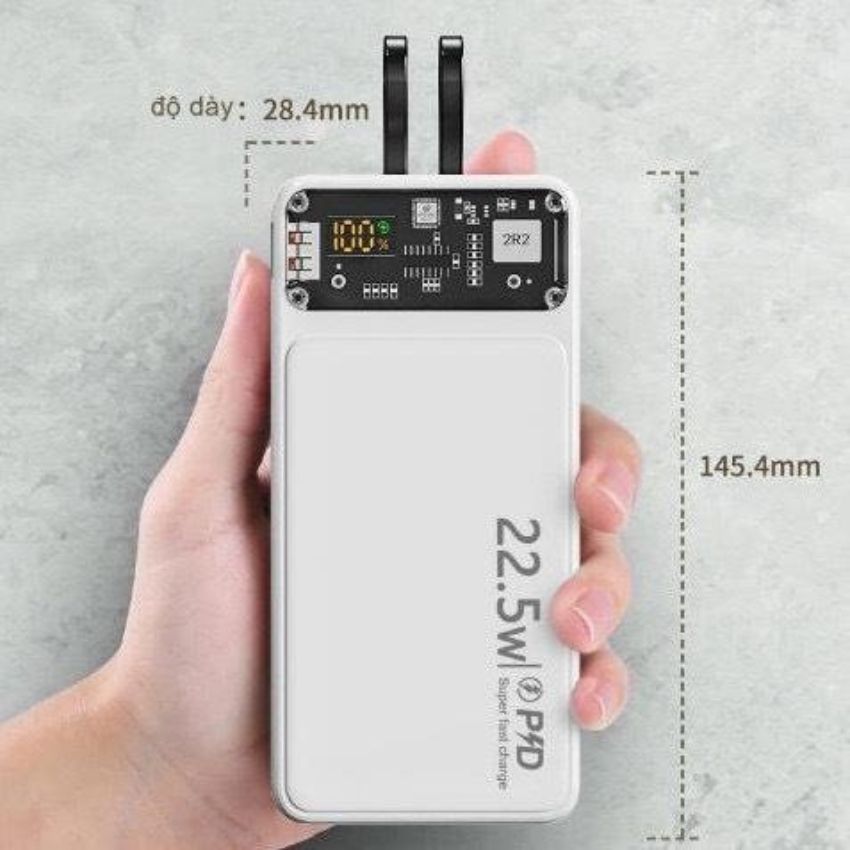 Sạc dự phòng Powerbank 120w/100w PD22.5w 30000Mah pin dự phòng màn hình led tích hợp 2 đầu sạc ...