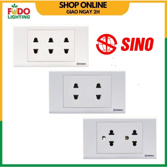 Ổ cắm 2, ổ cắm 3, ổ đôi 3 chấu S18UE2 SINO hàng chính hãng | Shopee ...
