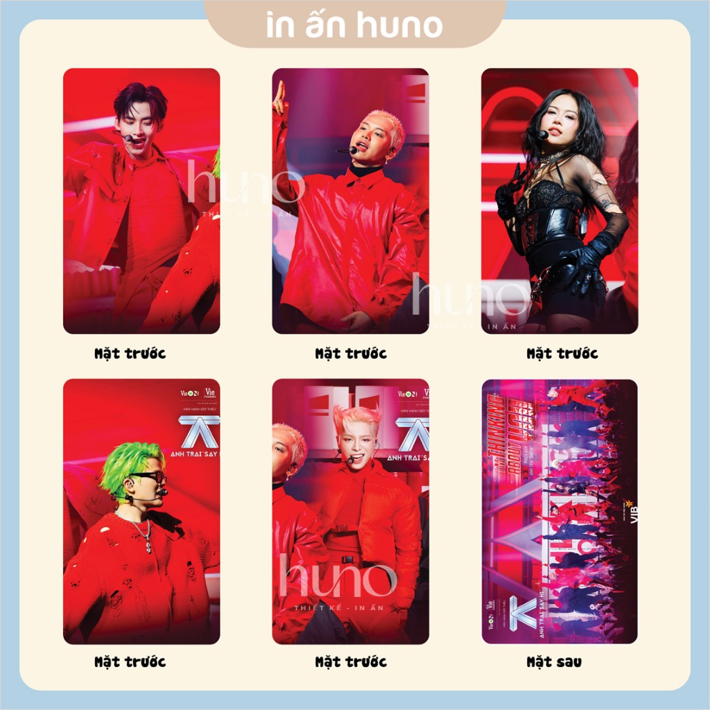 Sét 5 card BO GÓC ATS2 - TEAM I'M THINKING ABOUT YOU (RHYDER - WEAN - HÙNG HUỲNH - ĐỨC PHÚC ...