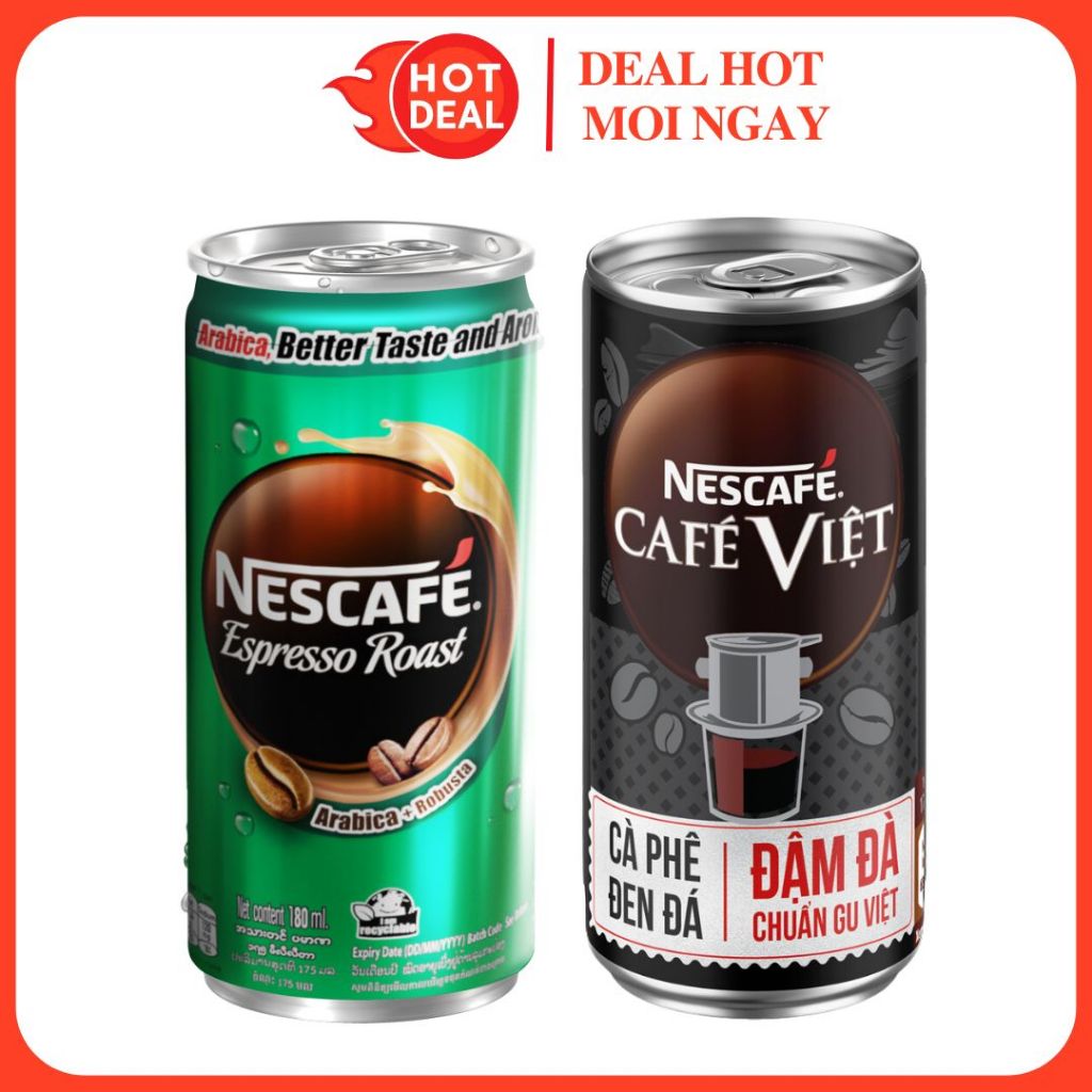 Nescafé Cà Phê Lon Uống Liền/Đen Đá/Latte Espresso Roast Lon 170ML ...