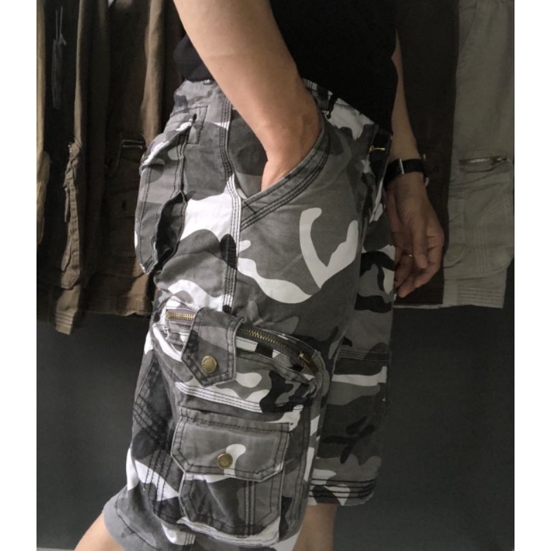 Quần Short Túi Hộp Camo Nam khóa kéo đồng 6 túi Chất vải kaki loại 1 ...