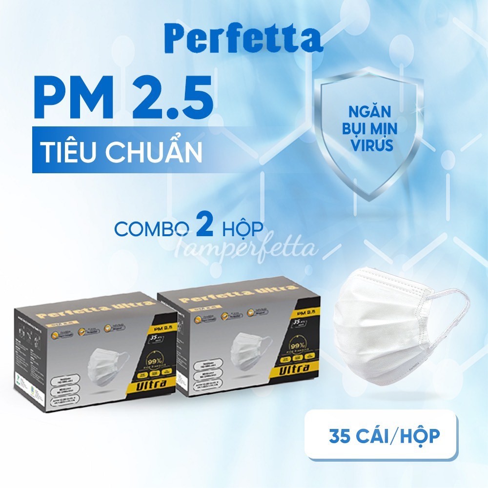 (Combo 2 Hộp 70 Cái) Khẩu Trang Y Tế Cao Cấp Perfetta Ultra 4 Lớp Kháng ...