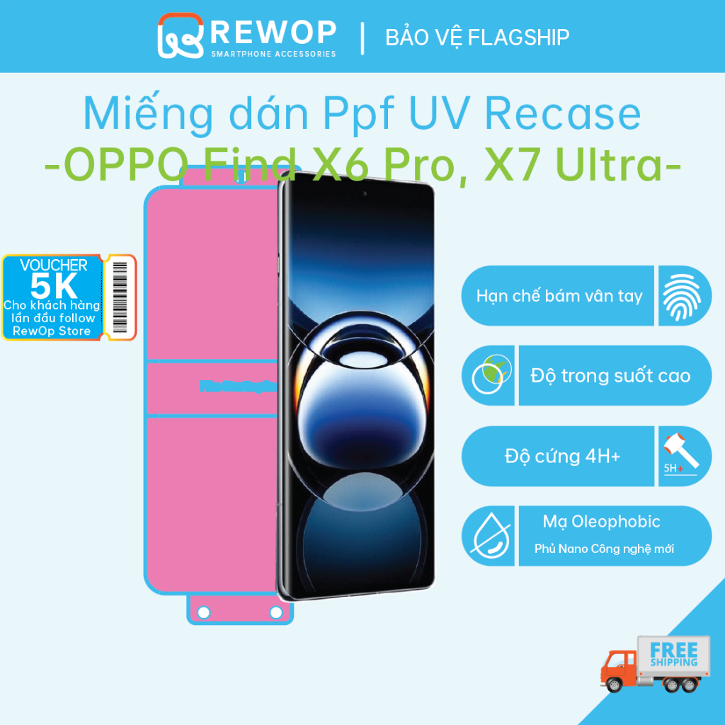 Cường lực Ppf Nano UV Recase OPPO Find X6 Pro, Find X7 Ultra - cường hoá bằng tia UV-Trong suốt ...