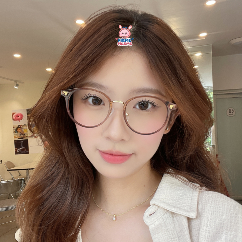 Gọng kính cận nữ mắt tròn nhựa dẻo cao cấp phối kim loại chắc chắn, bền ...