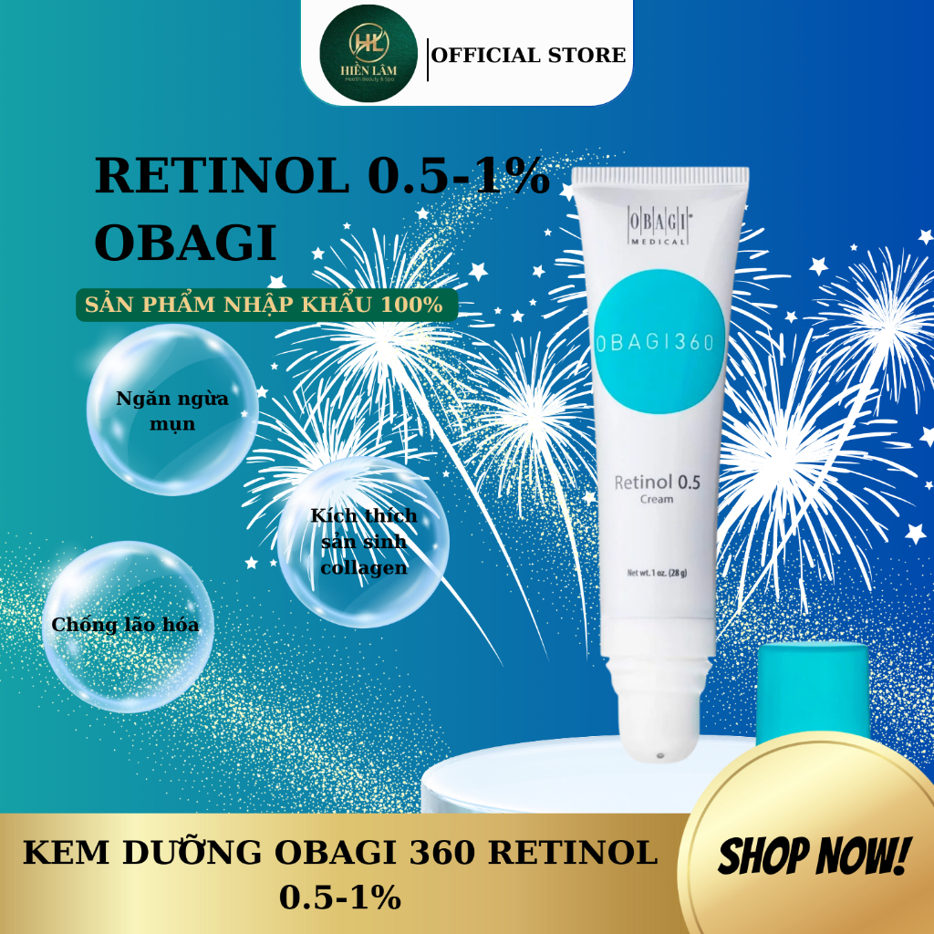 Kem Dưỡng Obagi 360 Retinol 0.5 1% - Giảm mụn, ngừa lão hóa | Shopee ...