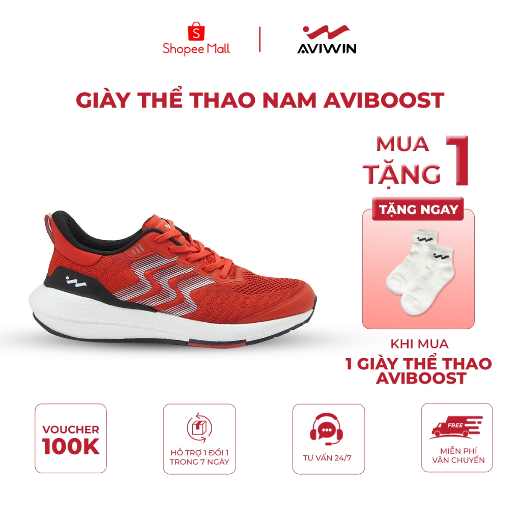 Giày Thể Thao Chạy Bộ Nam AVIBOOST Red AVB001 (Đỏ) | Shopee Việt Nam