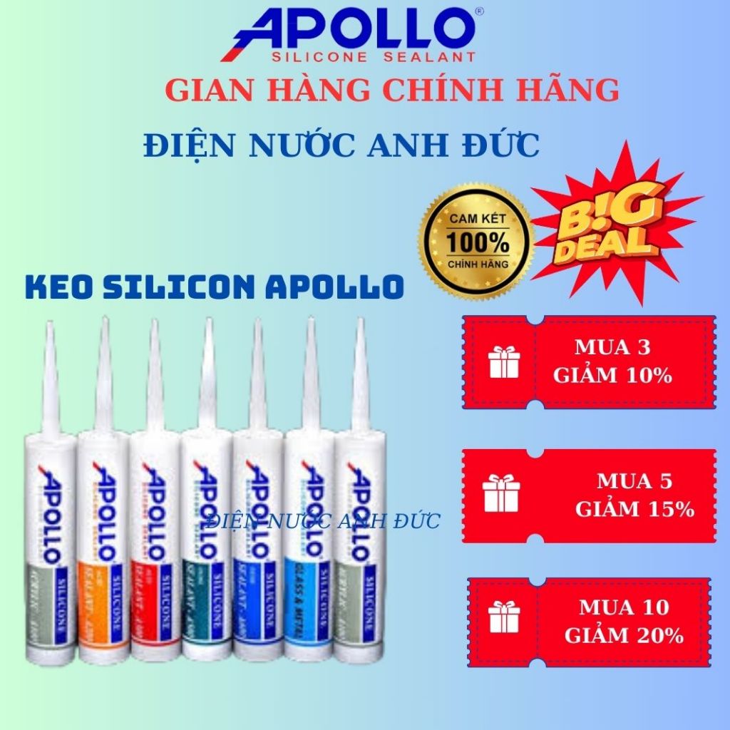Keo silicon APOLLO A100, A200,A300 A500 diennuocanhduc | Shopee Việt Nam