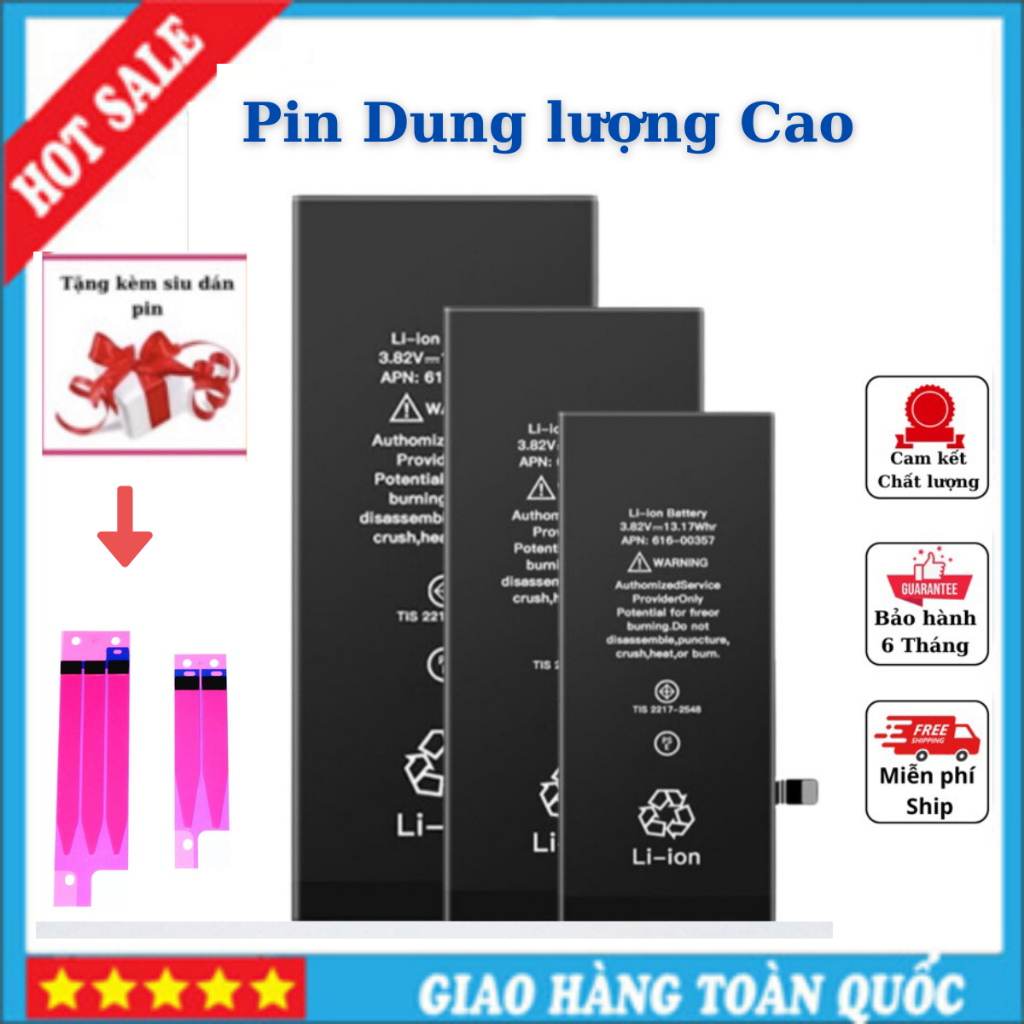 Pin Cho IP 5/5SE/5S/6/6S/6SP/7/7P/8/8P,X/Xs/Xr/XsMax/11/11Pro/11ProMax ...