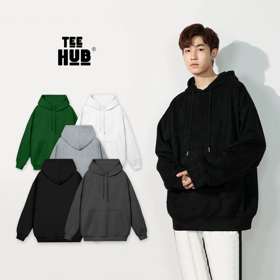 Áo hoodie Trơn màu nỉ bông TEEHUB Basic nam nữ form rộng thu đông Local ...