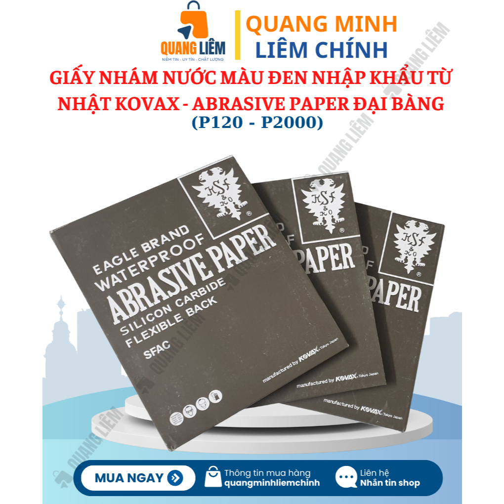 Giấy nhám nước màu đen nhập khẩu từ Nhật Kovax - ABRASIVE PAPER Đại ...