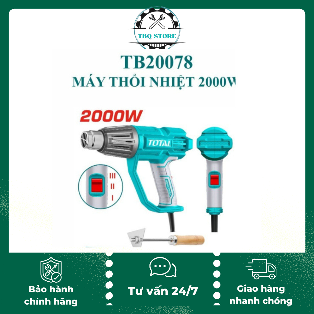 Máy thổi nhiệt 2000W TOTAL TB20078 - Công suất mạnh mẽ, 3 thiết lập ...