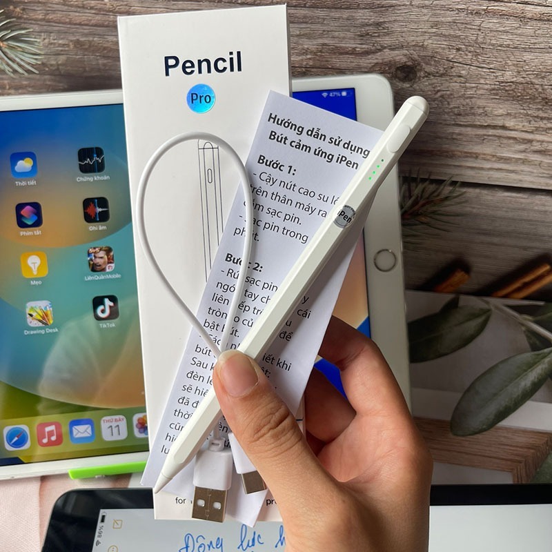 Pencil Pro Bút Cảm Ứng Chống Tỳ Tay Cho iPad Ra Mắt Từ 2018 Trở Lên_ PT022 | Shopee Việt Nam
