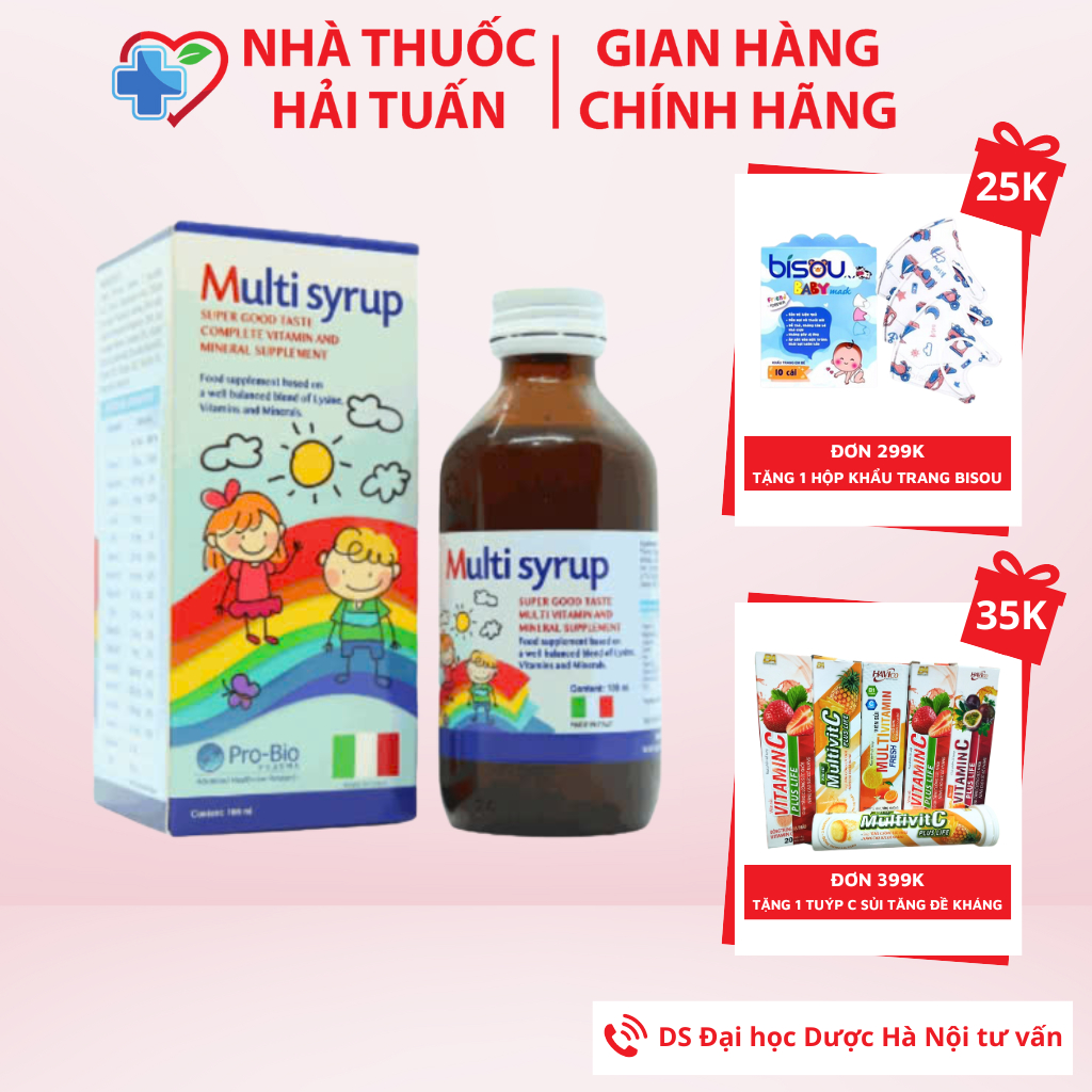 [CHÍNH HÃNG] MULTI SYRUP Nhập khẩu Italy – Bổ sung 20 vitamin, khoáng ...