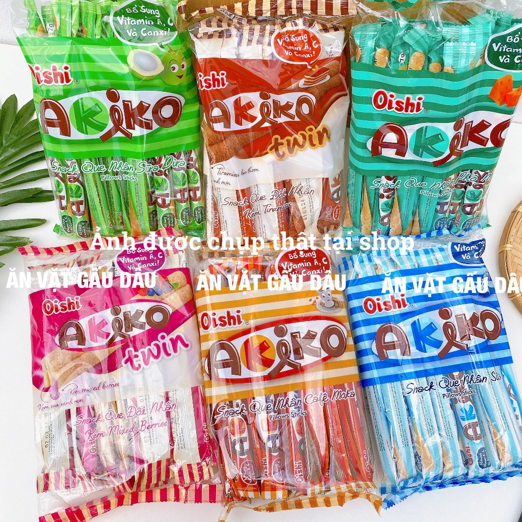Bánh Que Akiko Oishi Đủ Vị, Snack Que Nhân Kem, Snack Que Akiko Chính ...