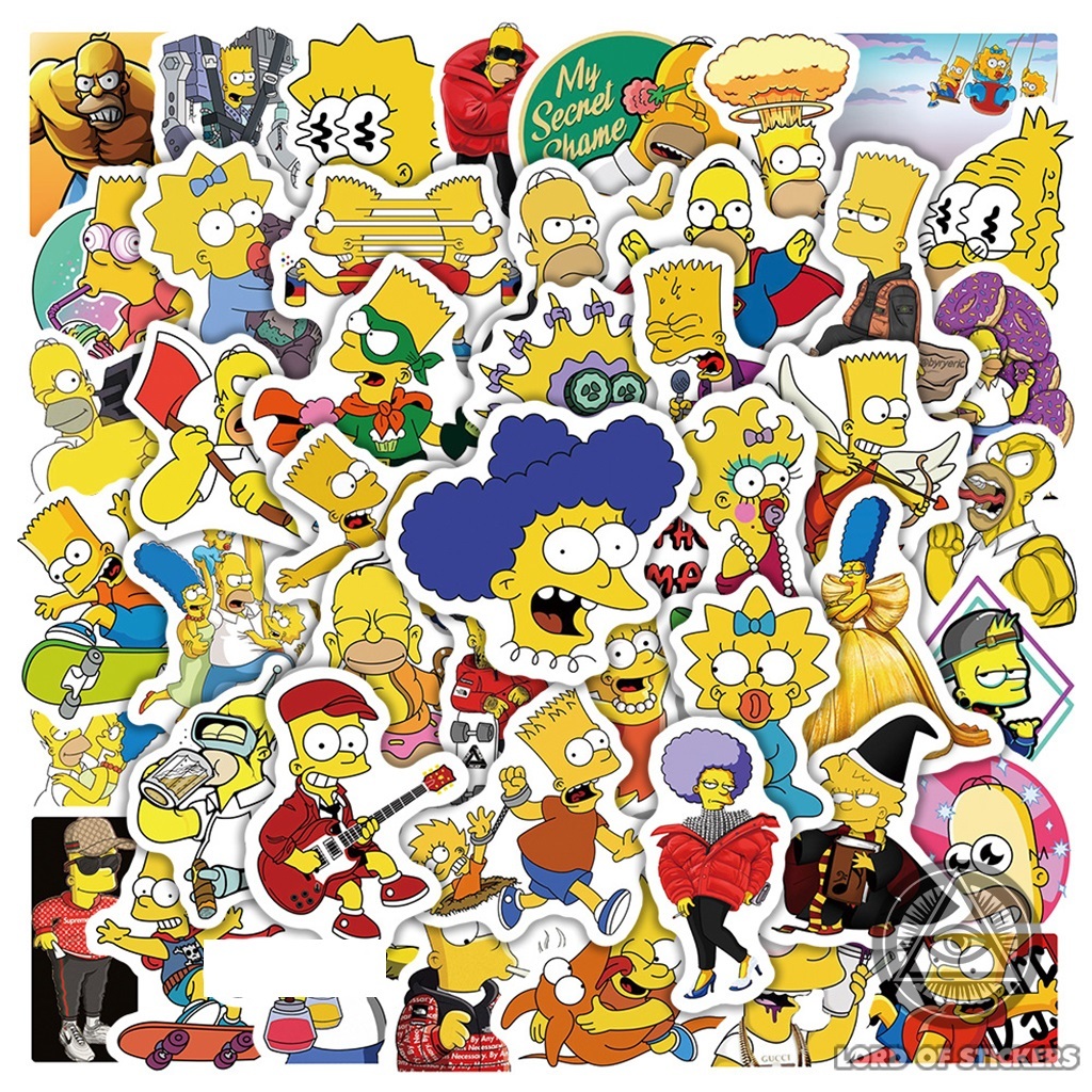 Set 50 Nhãn Dán The Simpsons Sticker Hoạt Hình Gia Đình Simpson Chống ...